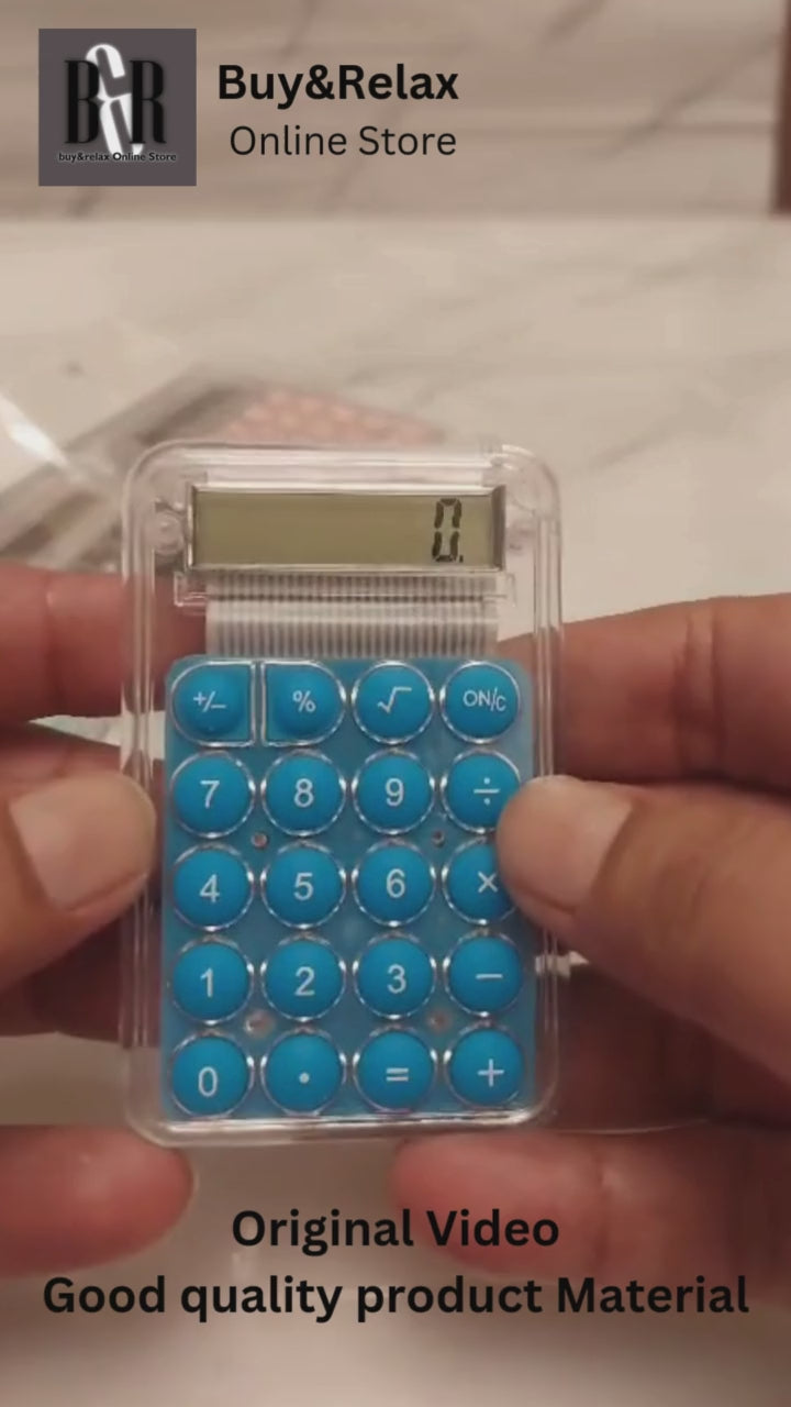 Student Calculator LCD Display Large Screen Silicone Buttons 8-digit S ...